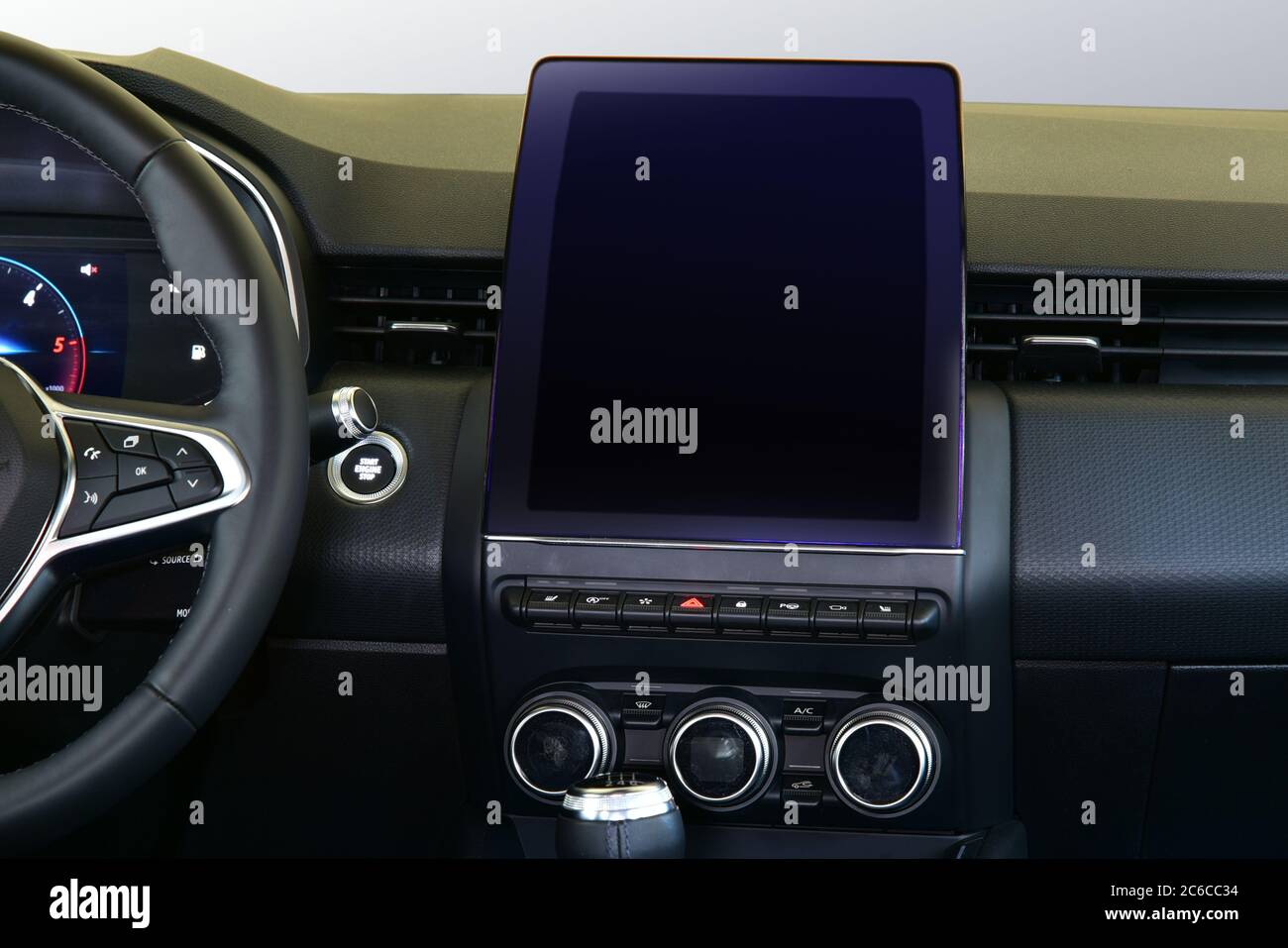 Screen multimedia system on dashboard in a modern car Stock Photo - Alamy
