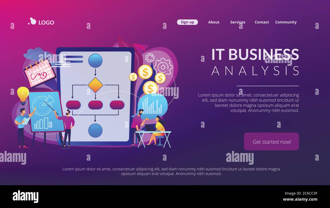 Business process management concept landing page Stock Vector Image ...