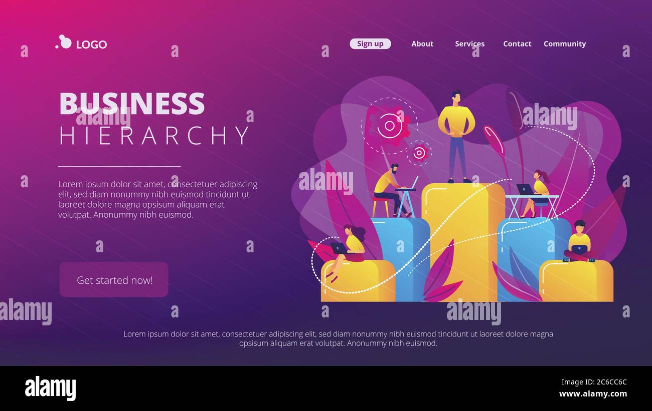 Business hierarchy concept landing page Stock Vector Image & Art - Alamy