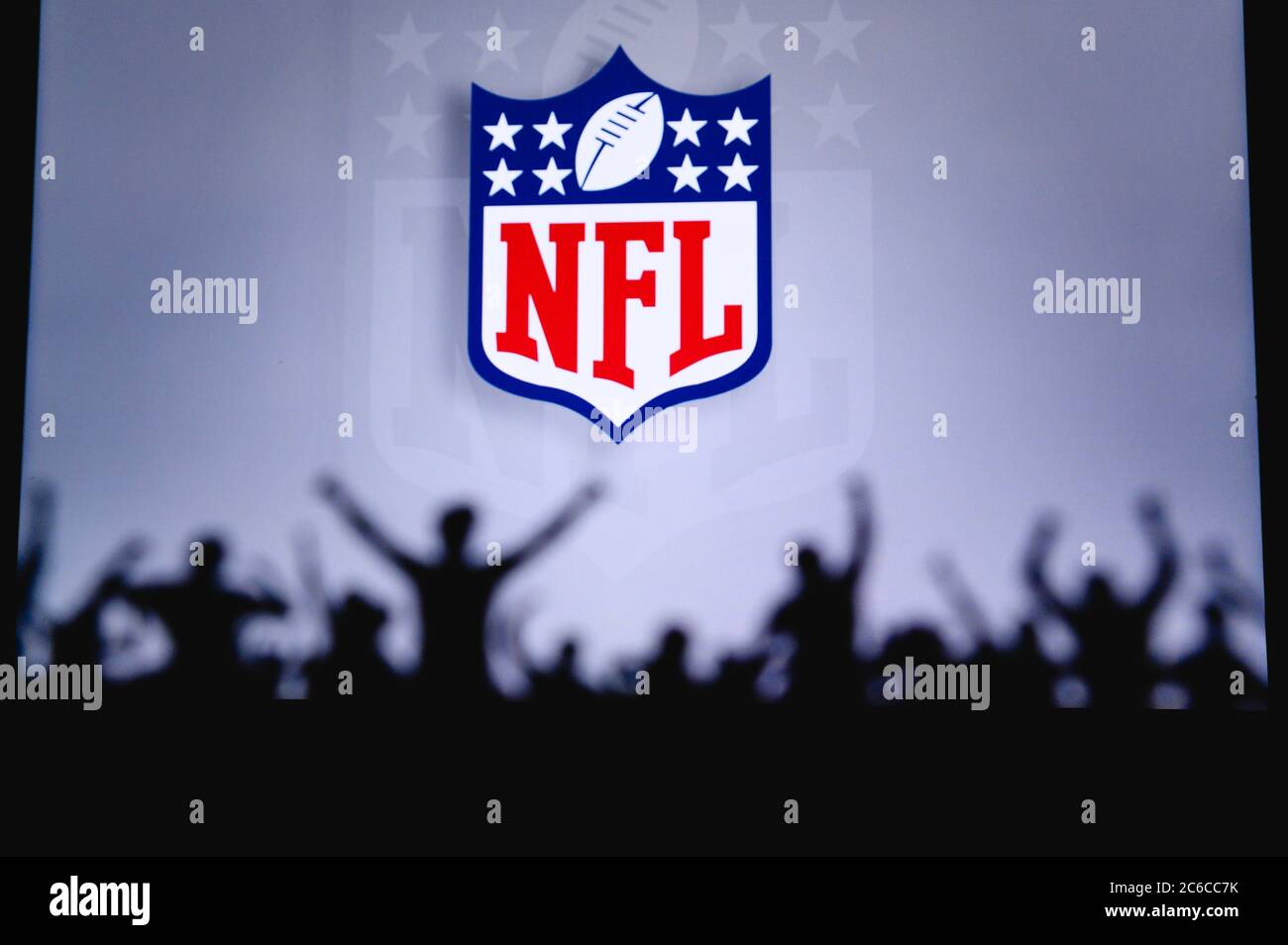 The National Football League – NFL. Fans support professional team of ...