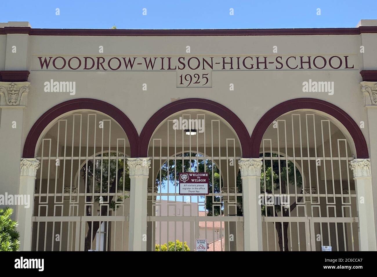 A general view of Woodrow Wilson High School amid the global ...