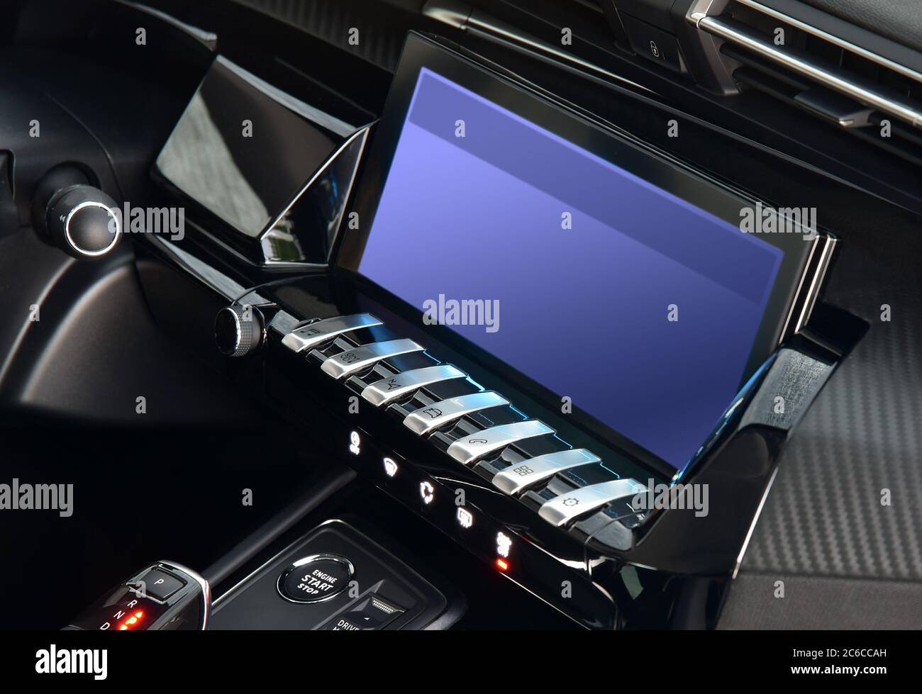 Screen multimedia system on dashboard in a modern car Stock Photo - Alamy