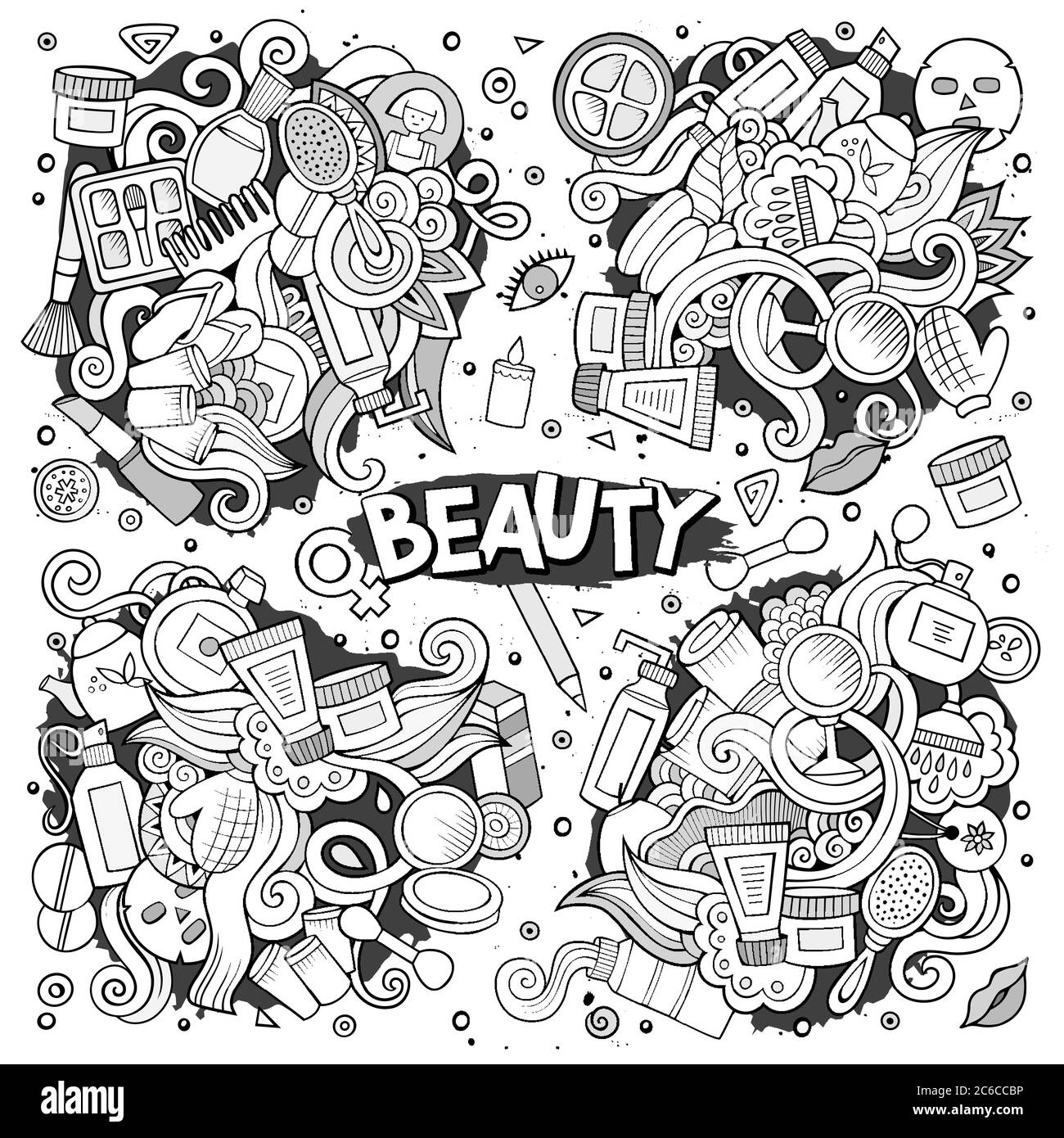 Vector hand drawn doodle cartoon set of objects Stock Vector Image ...