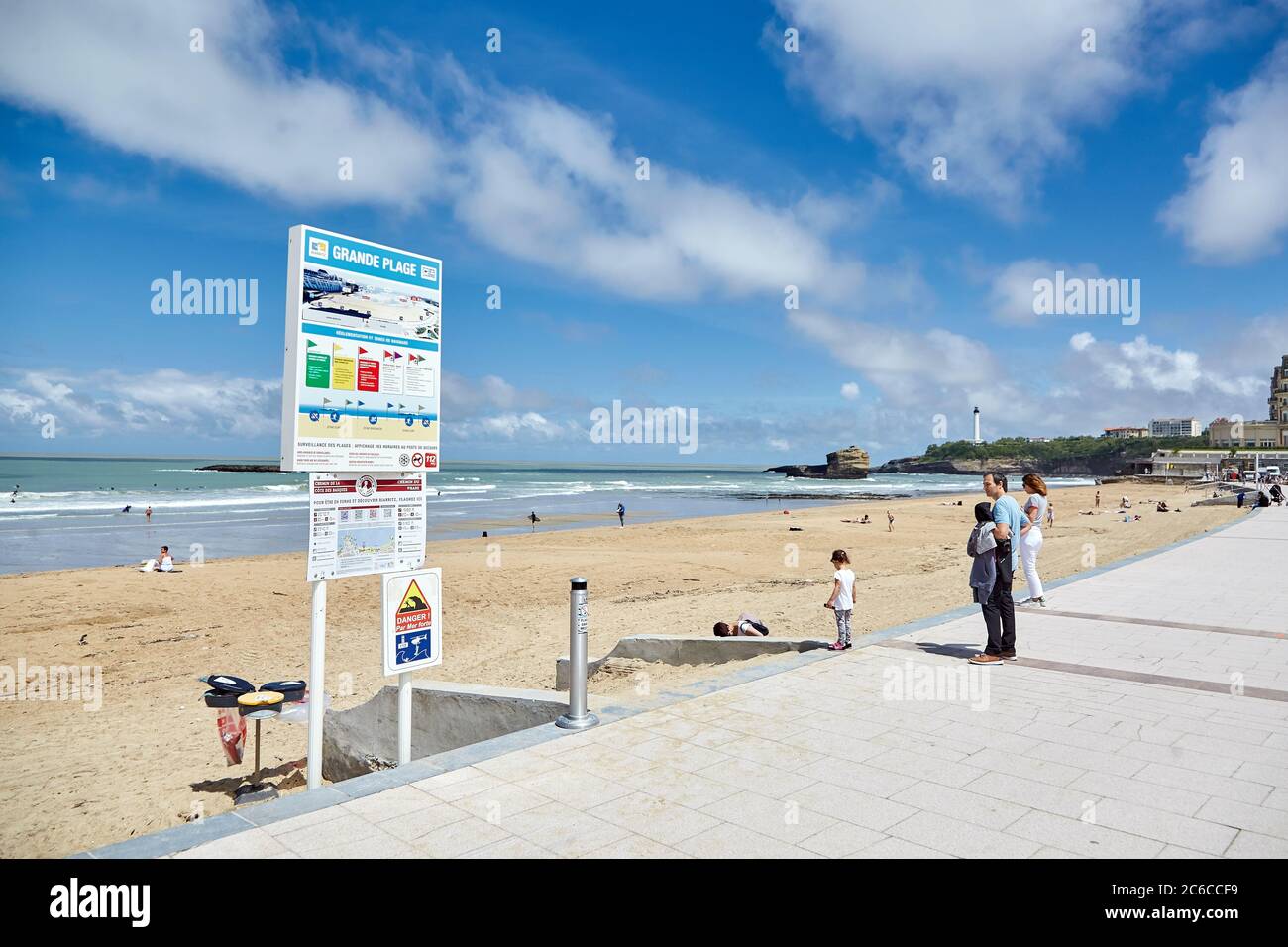 Biarritz, France - June 17, 2018: La Grande Plage. People on the beach ...