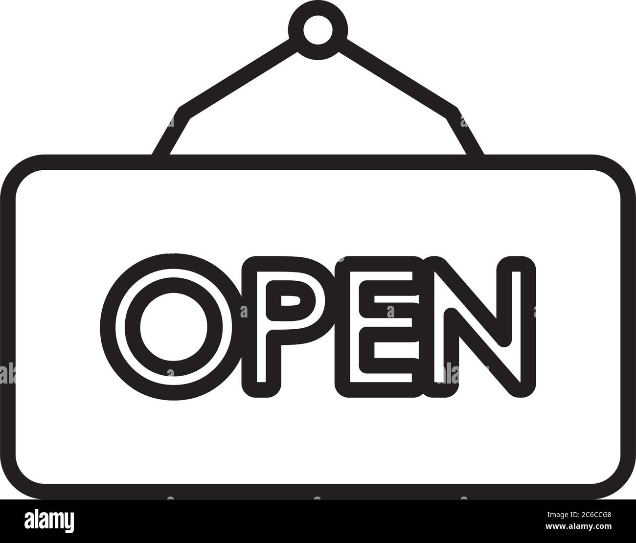 close sign board icon over white background, line style, vector ...