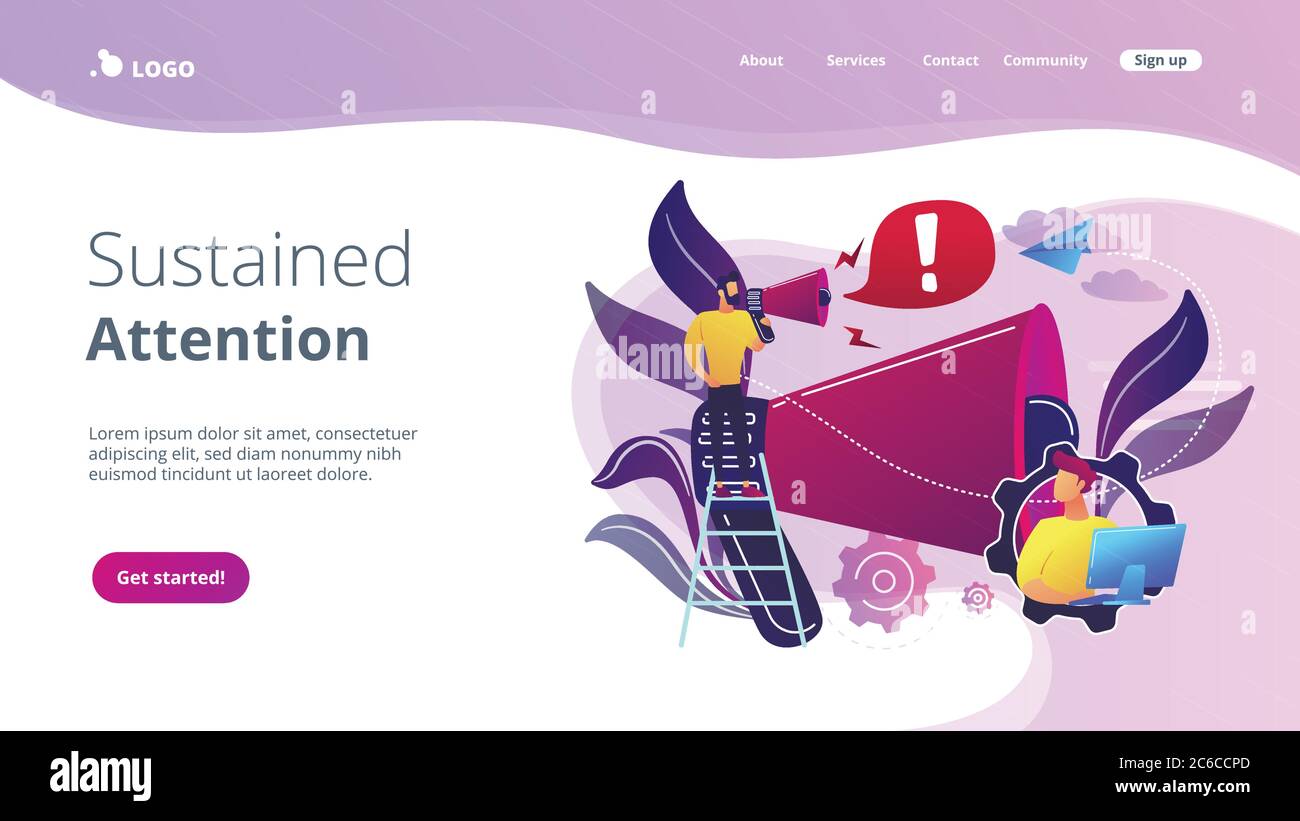 Draw attention concept landing page Stock Vector Image & Art - Alamy