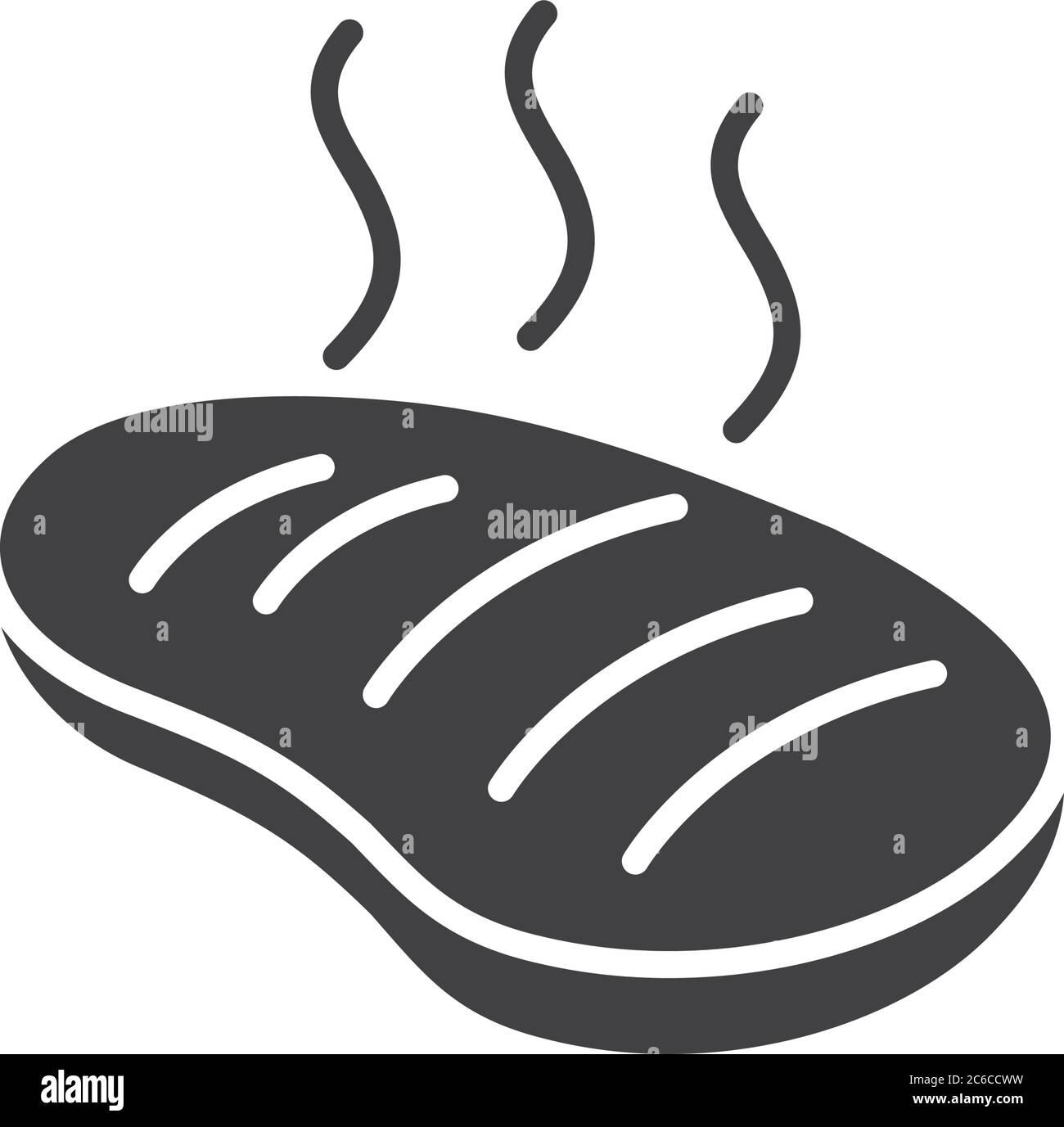 hot steak icon over white background, silhouette style, vector illustration Stock Vector Image ...