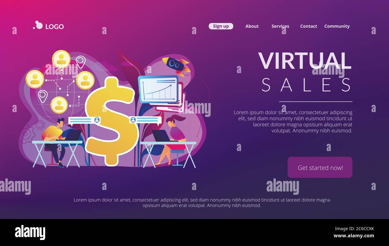 Virtual sales concept landing page Stock Vector Image & Art - Alamy