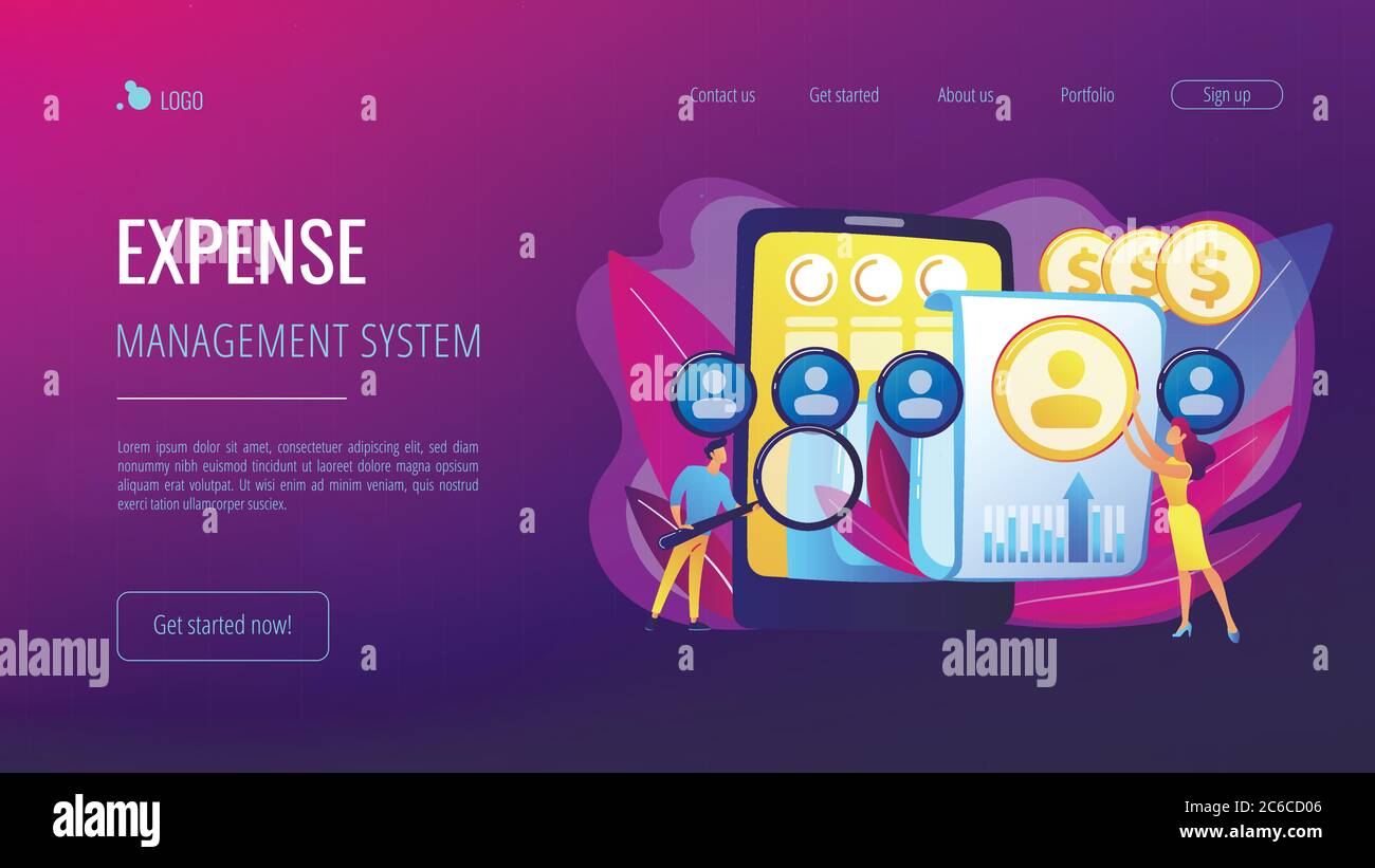 Mobile expense management concept landing page Stock Vector Image & Art ...
