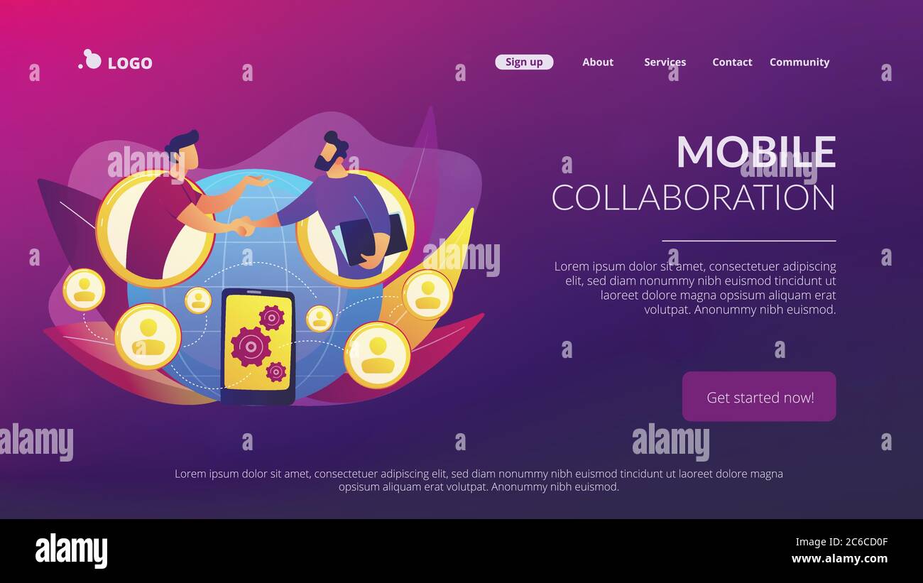 Mobile collaboration Stock Vector Images - Alamy