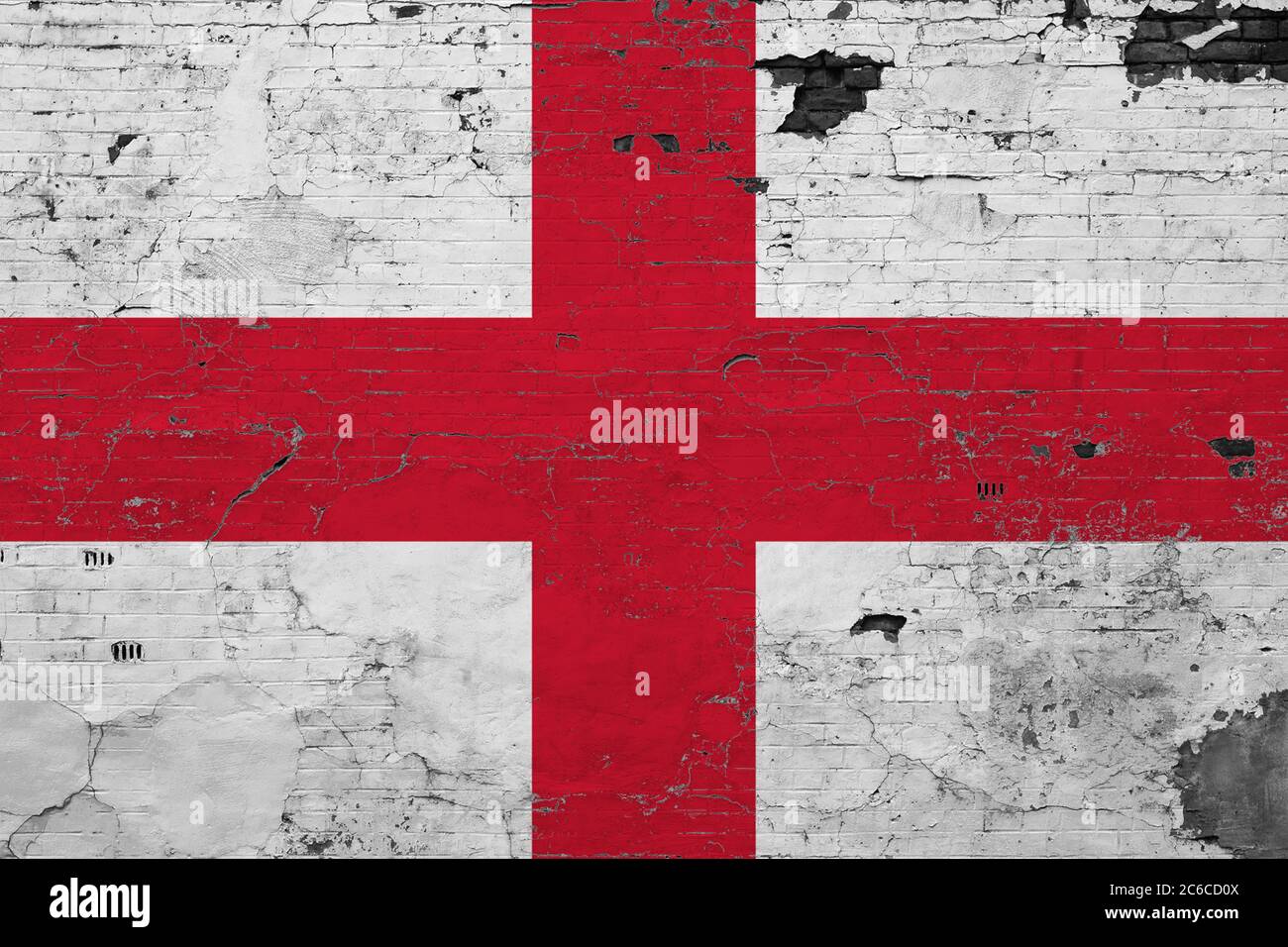 England flag on grunge scratched concrete surface. National vintage ...