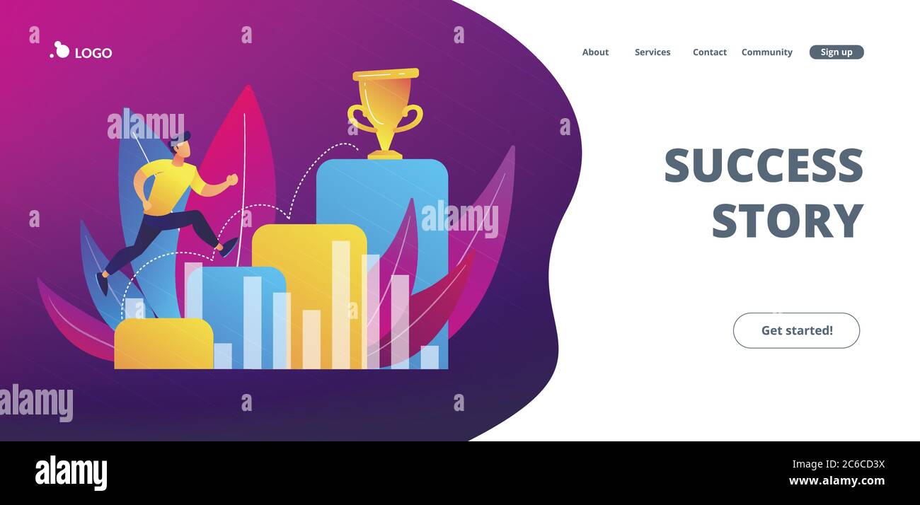 On the way to success concept landing page Stock Vector Image & Art - Alamy