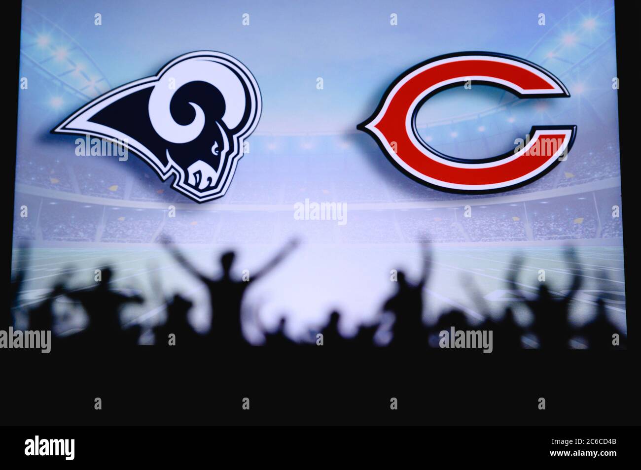 Los Angeles Rams vs. Chicago Bears. Fans support on NFL Game ...