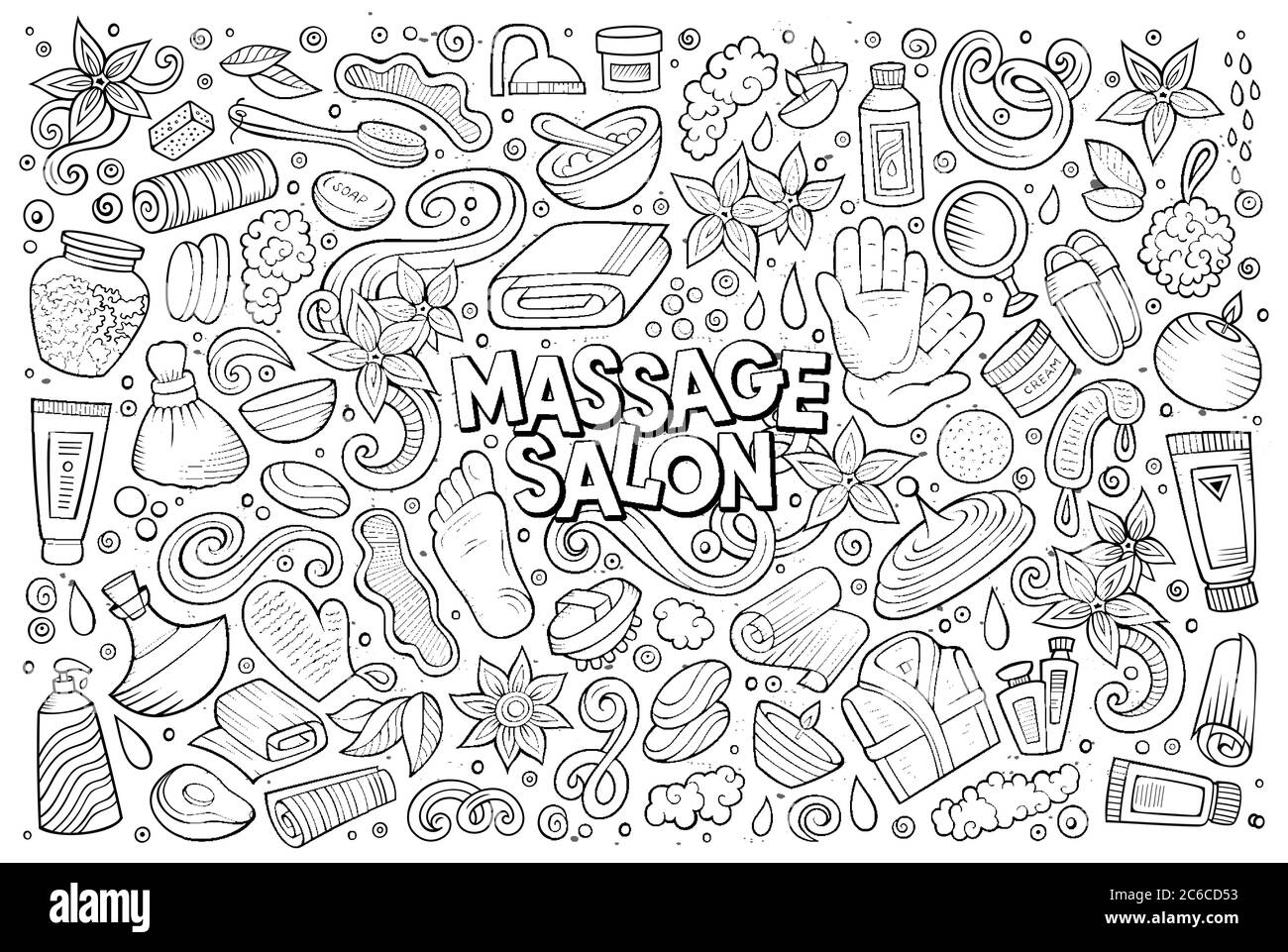Vector set of Massage and Spa objects Stock Vector Image & Art - Alamy