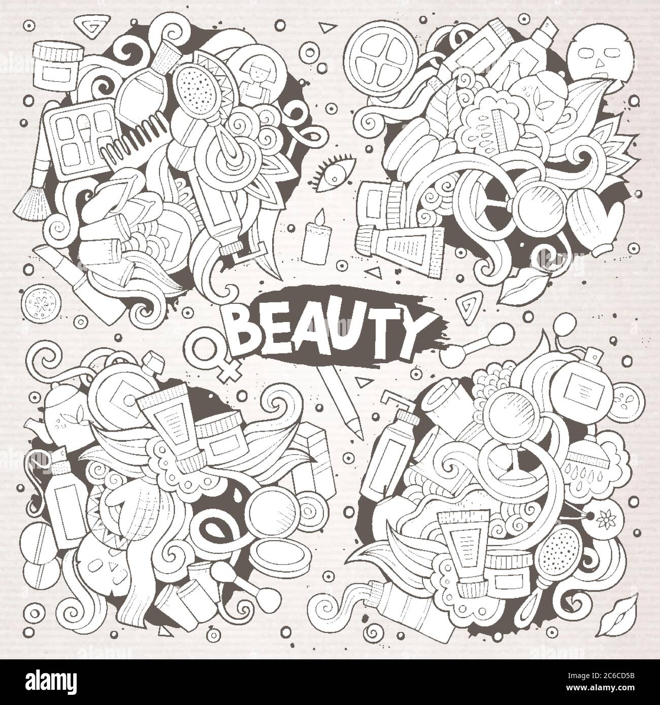Vector hand drawn doodle cartoon set of objects Stock Vector Image ...