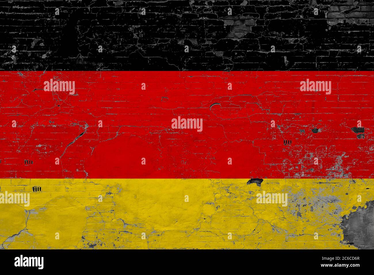 Germany flag on grunge scratched concrete surface. National vintage ...