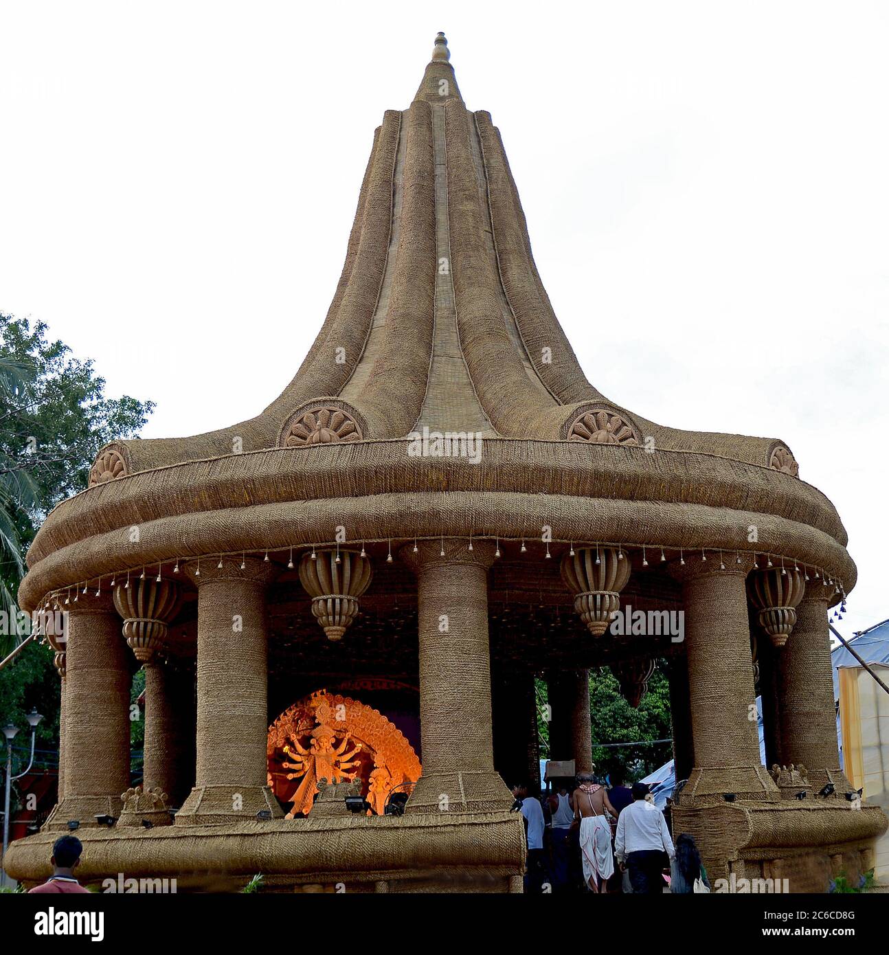 Temporary structure pandal for Durga Puja in India Stock Photo - Alamy