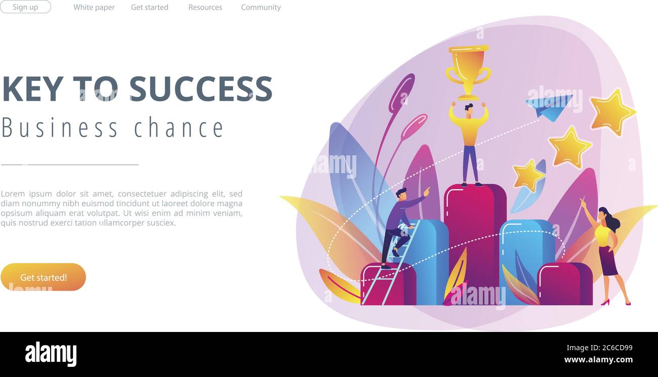 Key to success concept landing page Stock Vector Image & Art - Alamy
