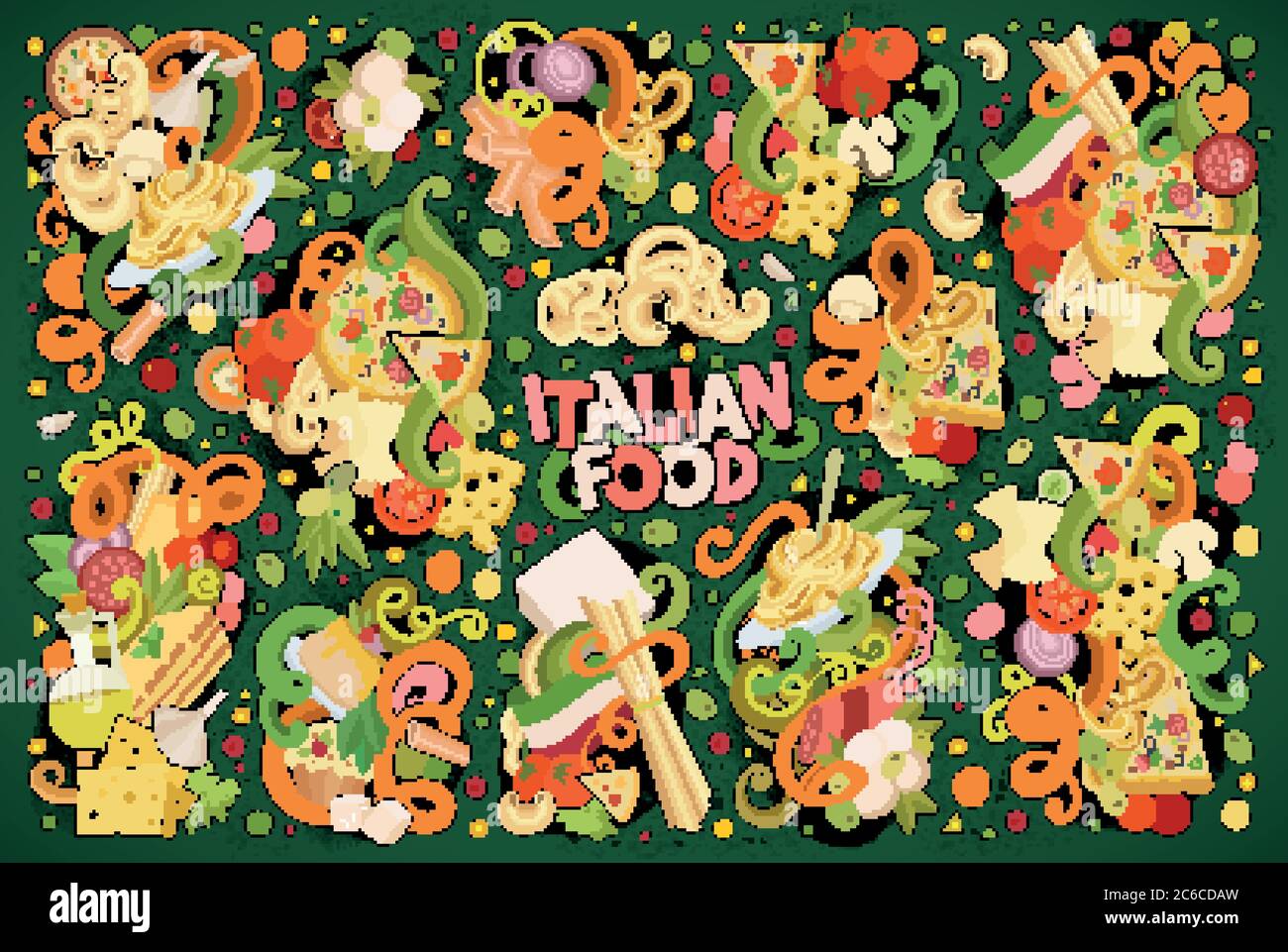 Doodle cartoon set of italian food designs Stock Vector Image & Art - Alamy
