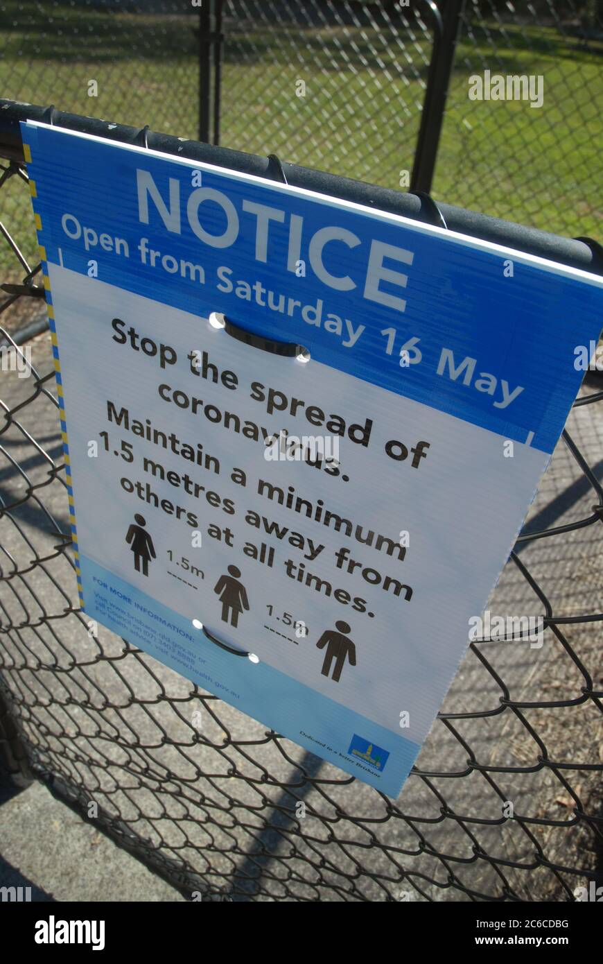 Stop Spread of Coronavirus Notice, Kev Hooper Memorial Park, Inala ...
