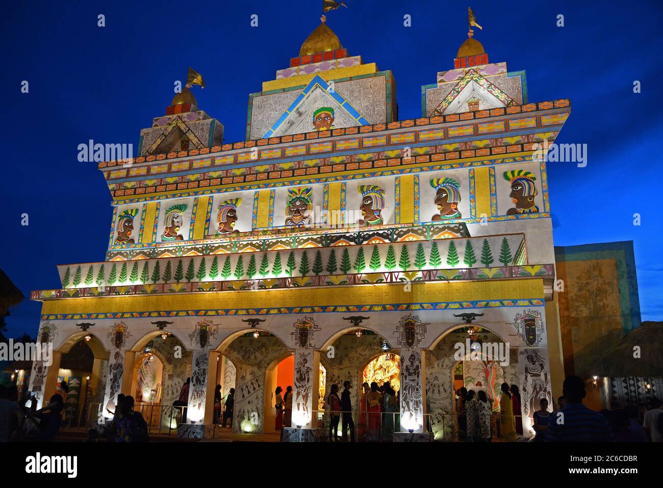 Temporary structure pandal for Durga Puja in India Stock Photo - Alamy