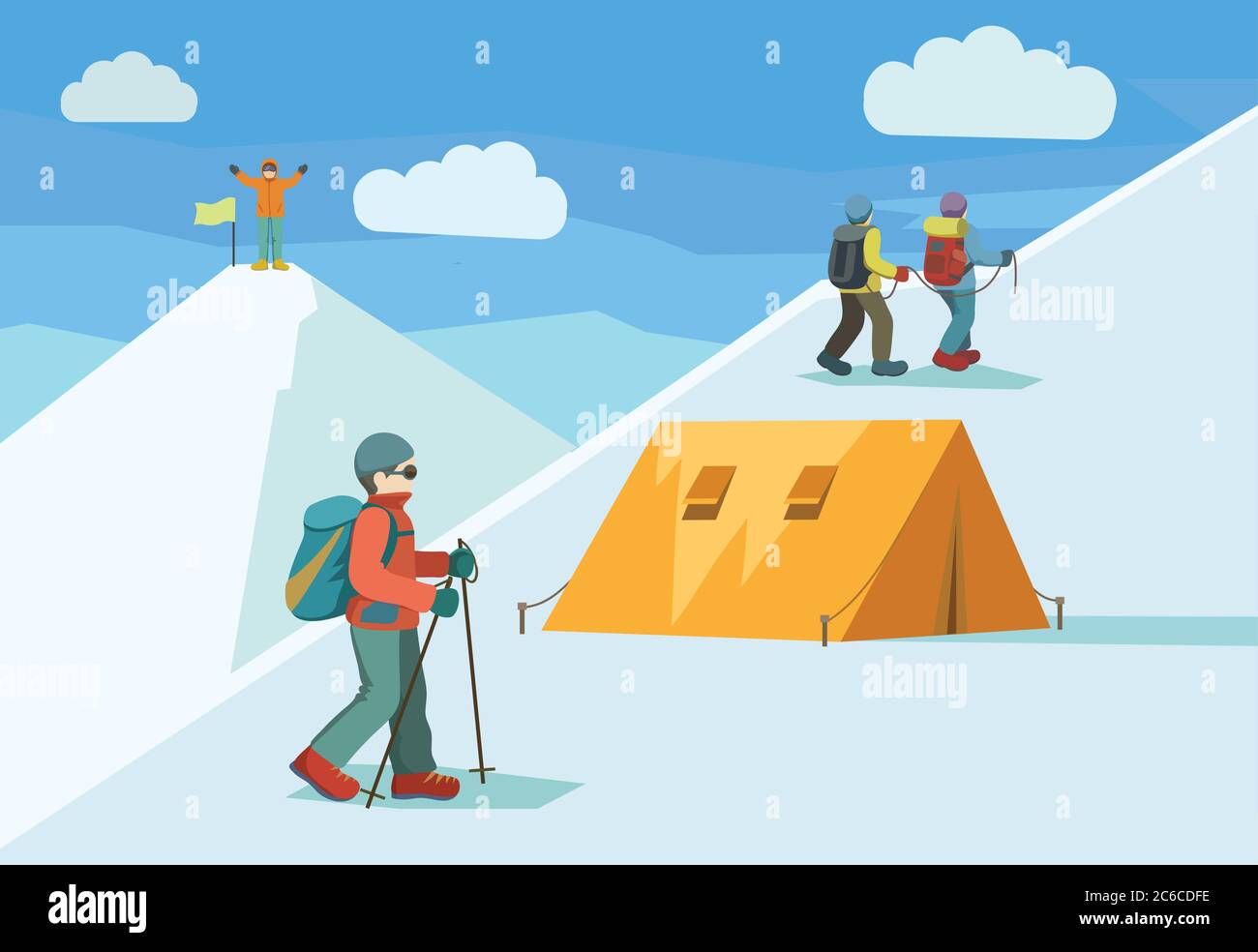 Mountain climbing vector illustration Stock Vector Image & Art - Alamy