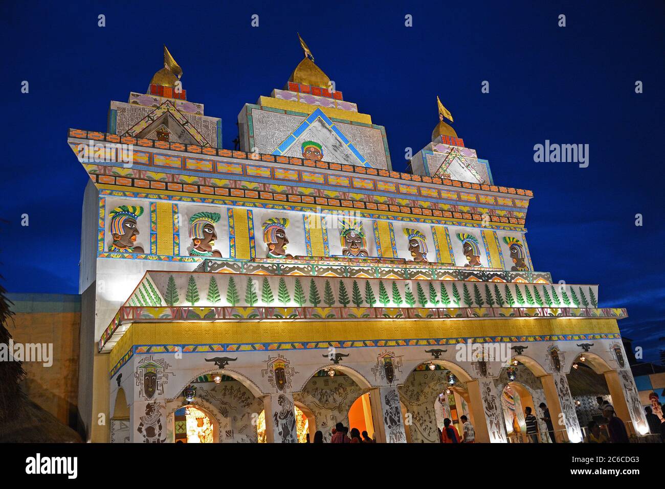 Temporary structure pandal for Durga Puja in India Stock Photo - Alamy