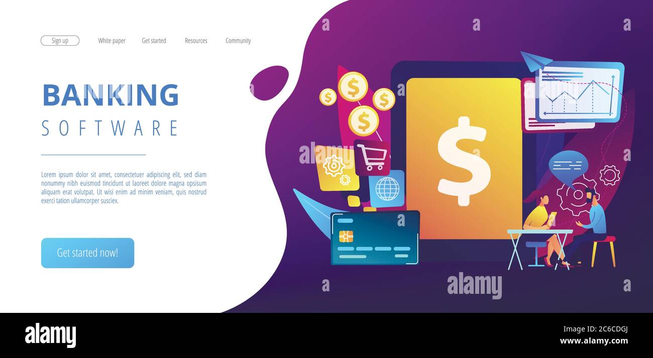 Core banking IT system concept landing page Stock Vector Image & Art ...