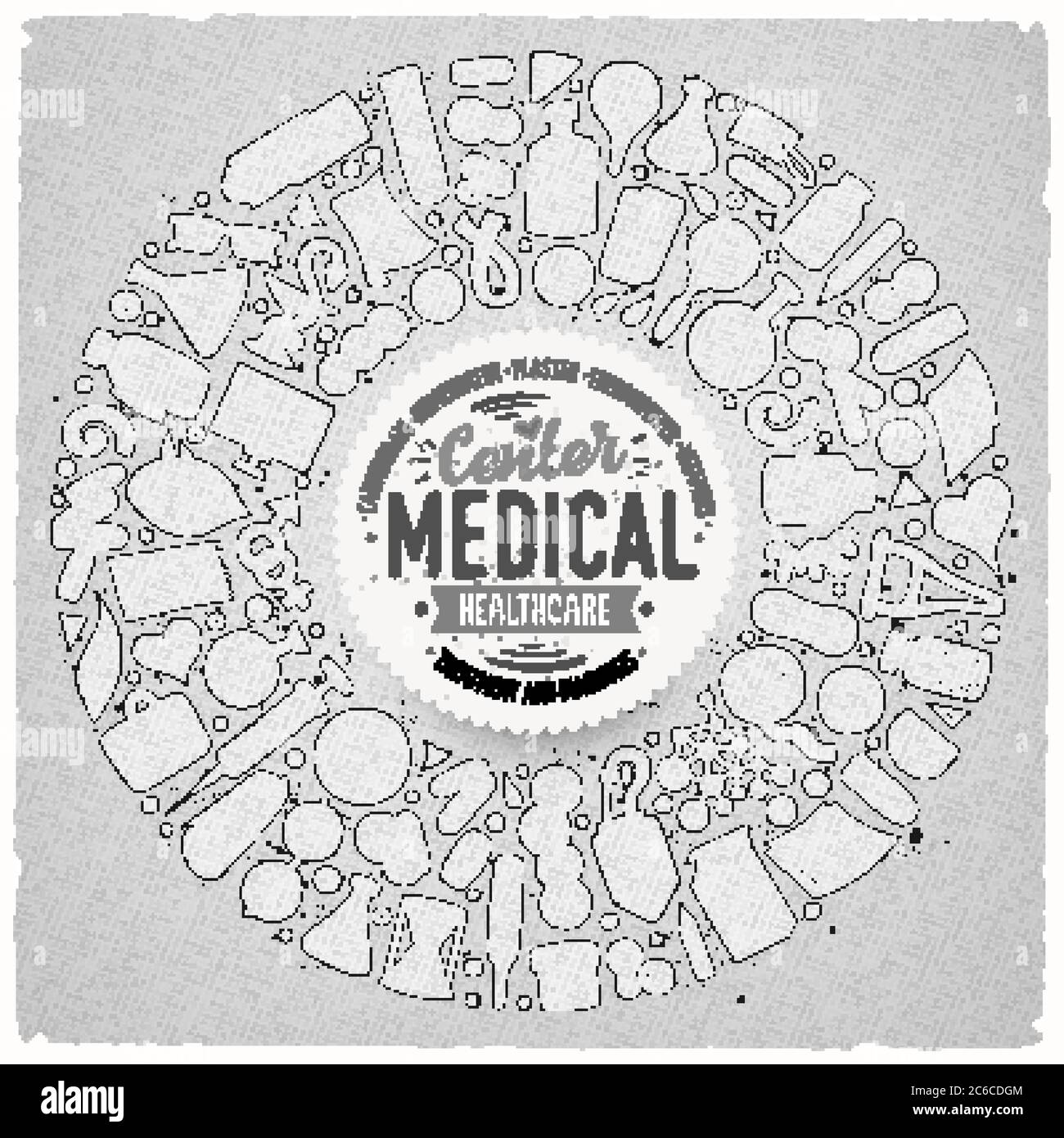 Vector set of Medical cartoon doodle objects Stock Vector Image & Art ...