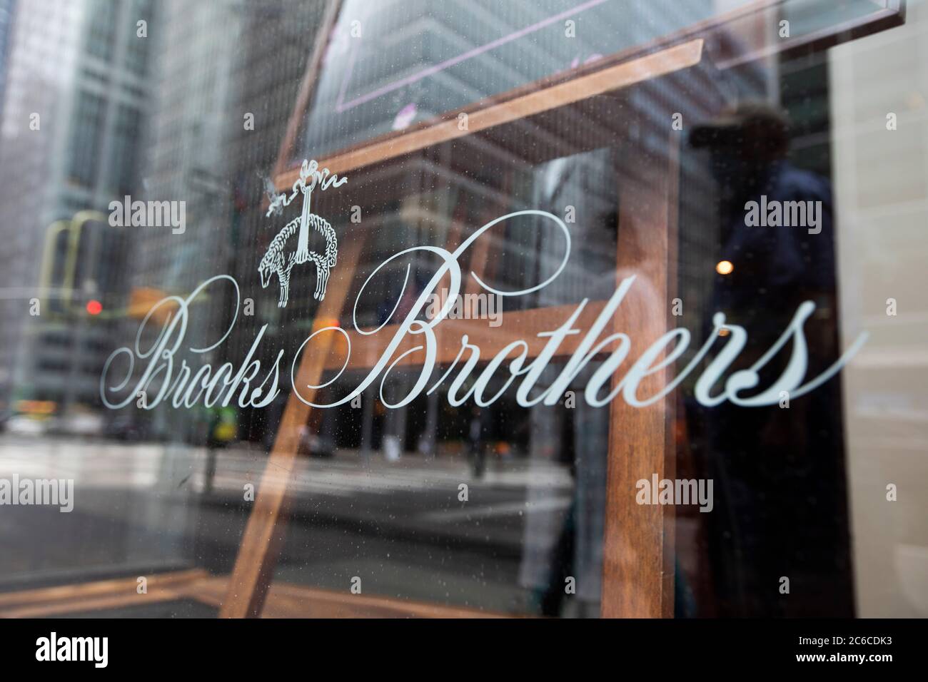 New York, USA. 8th July, 2020. The brand logo is seen on the window of ...
