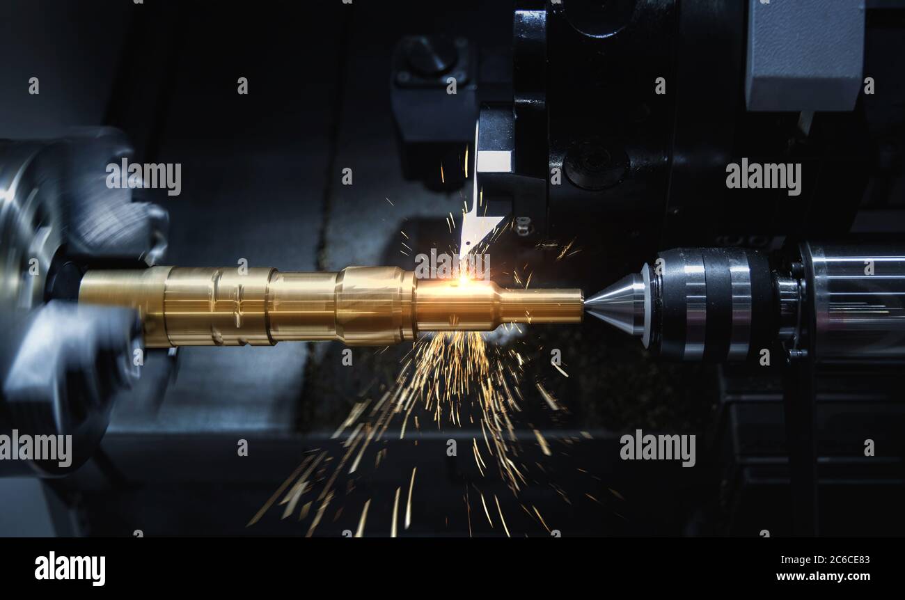 Metal machine tools industry. CNC turning machine high-speed cutting is ...