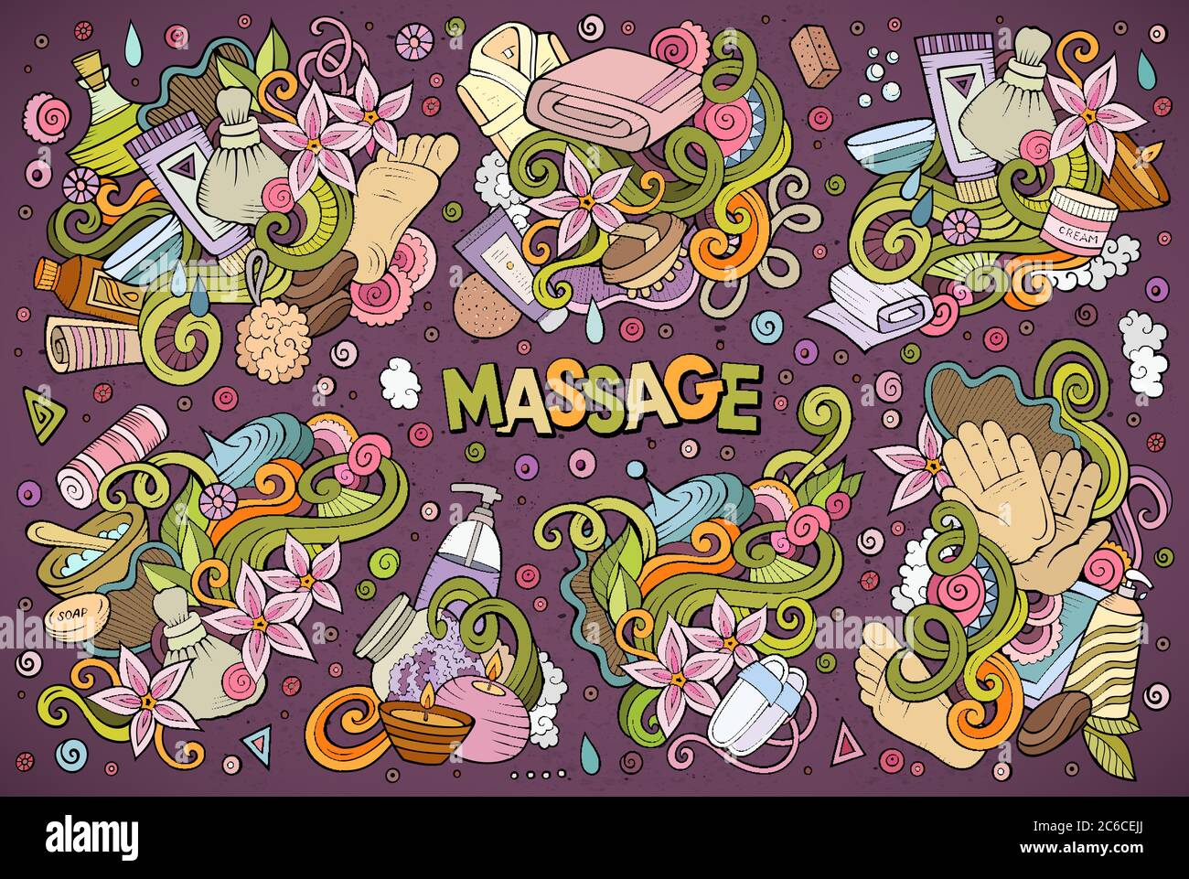 Vector set of Massage and Spa designs Stock Vector Image & Art - Alamy