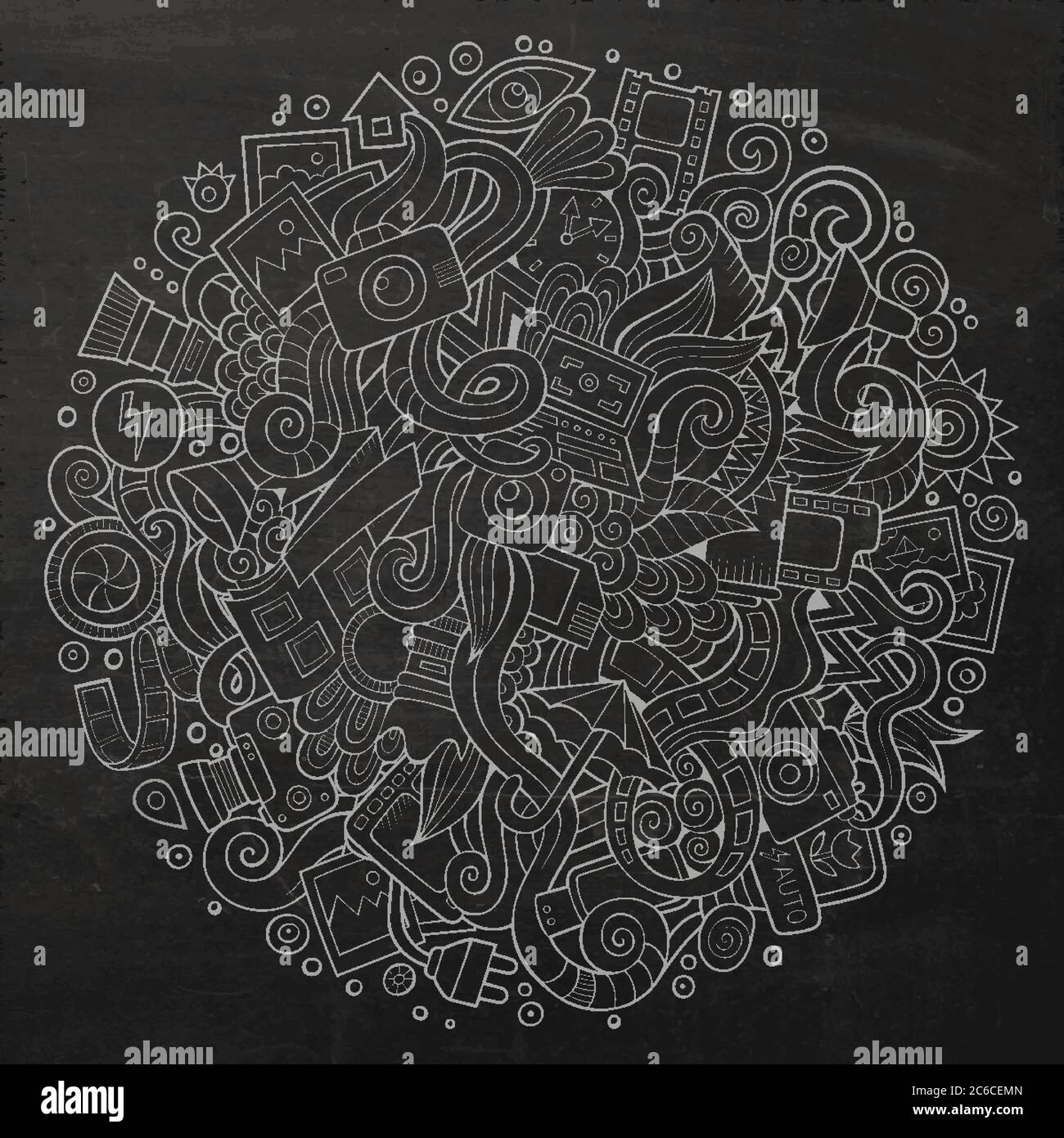 Cartoon cute doodles hand drawn Photo illustration Stock Vector Image ...