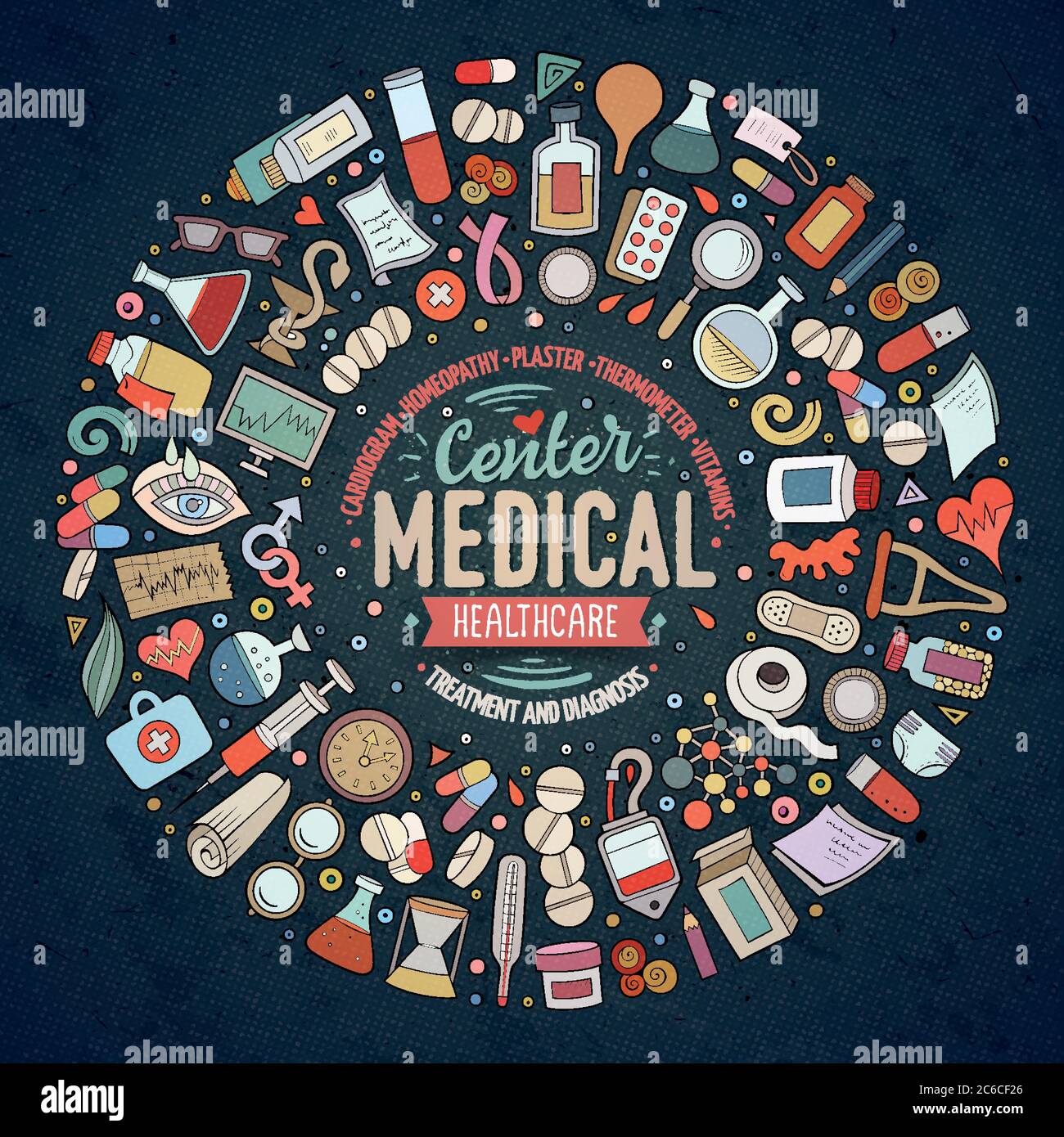 Vector set of Medical cartoon doodle objects Stock Vector Image & Art ...