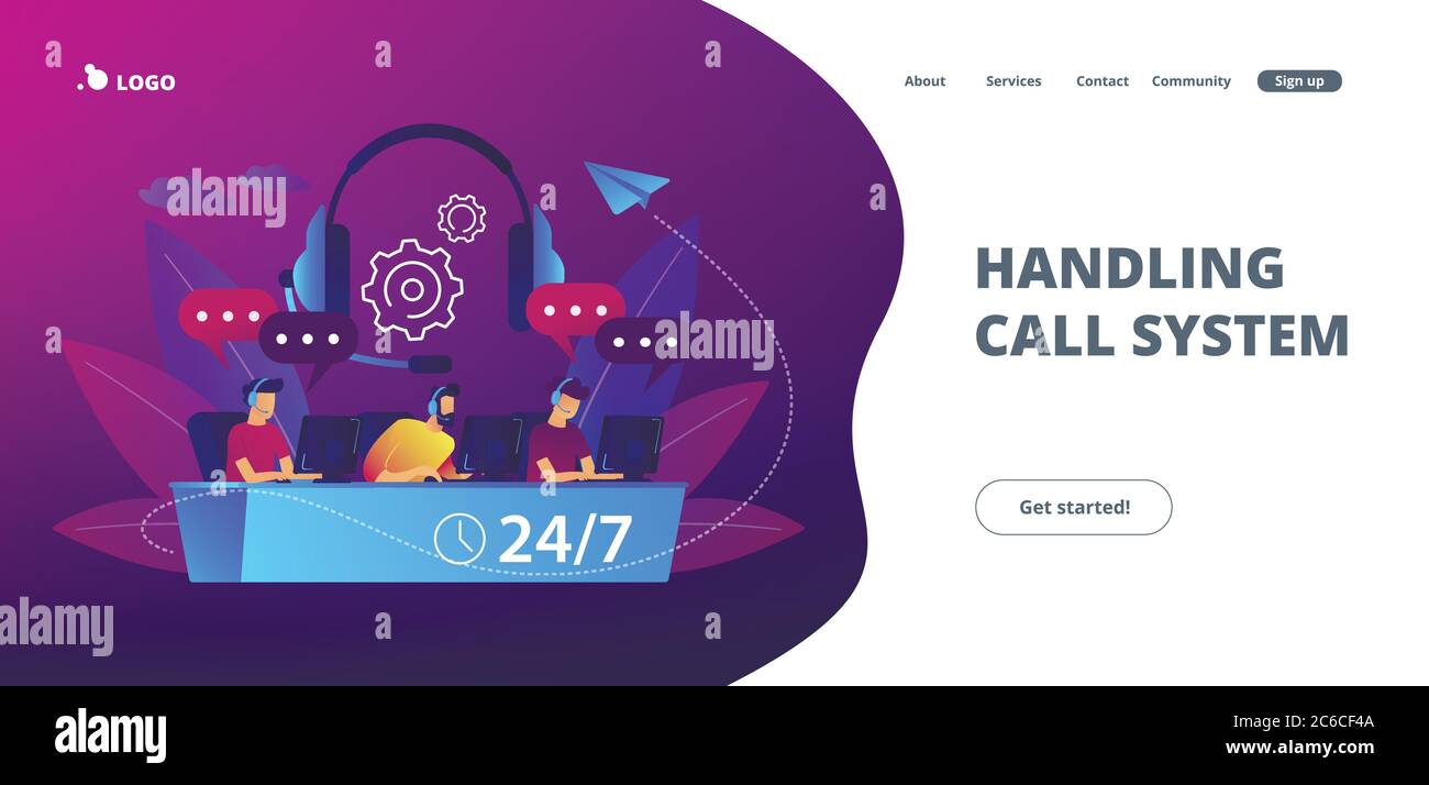 Call center concept landing page Stock Vector Image & Art - Alamy
