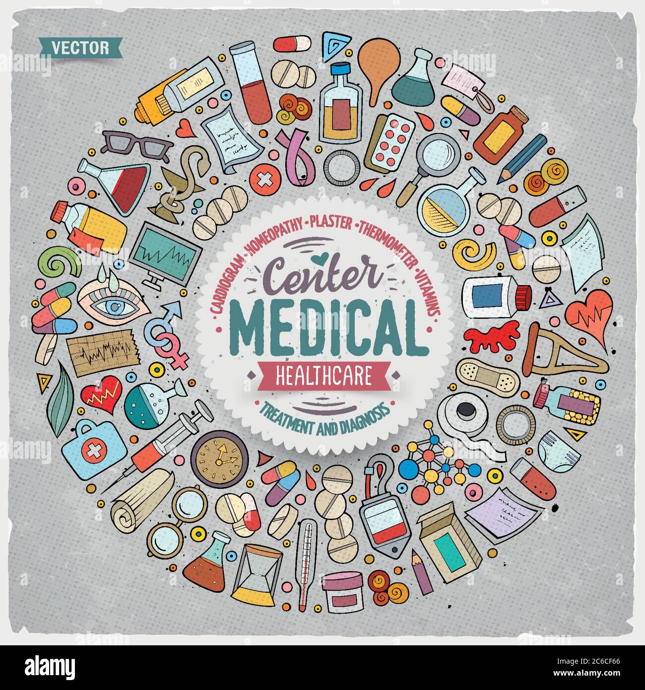 Vector set of Medical cartoon doodle objects Stock Vector Image & Art ...