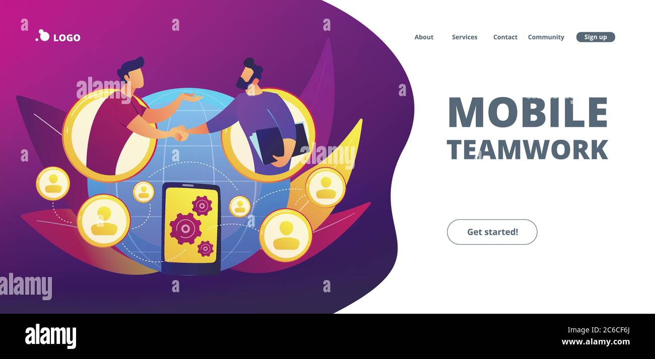 Mobile collaboration Stock Vector Images - Alamy