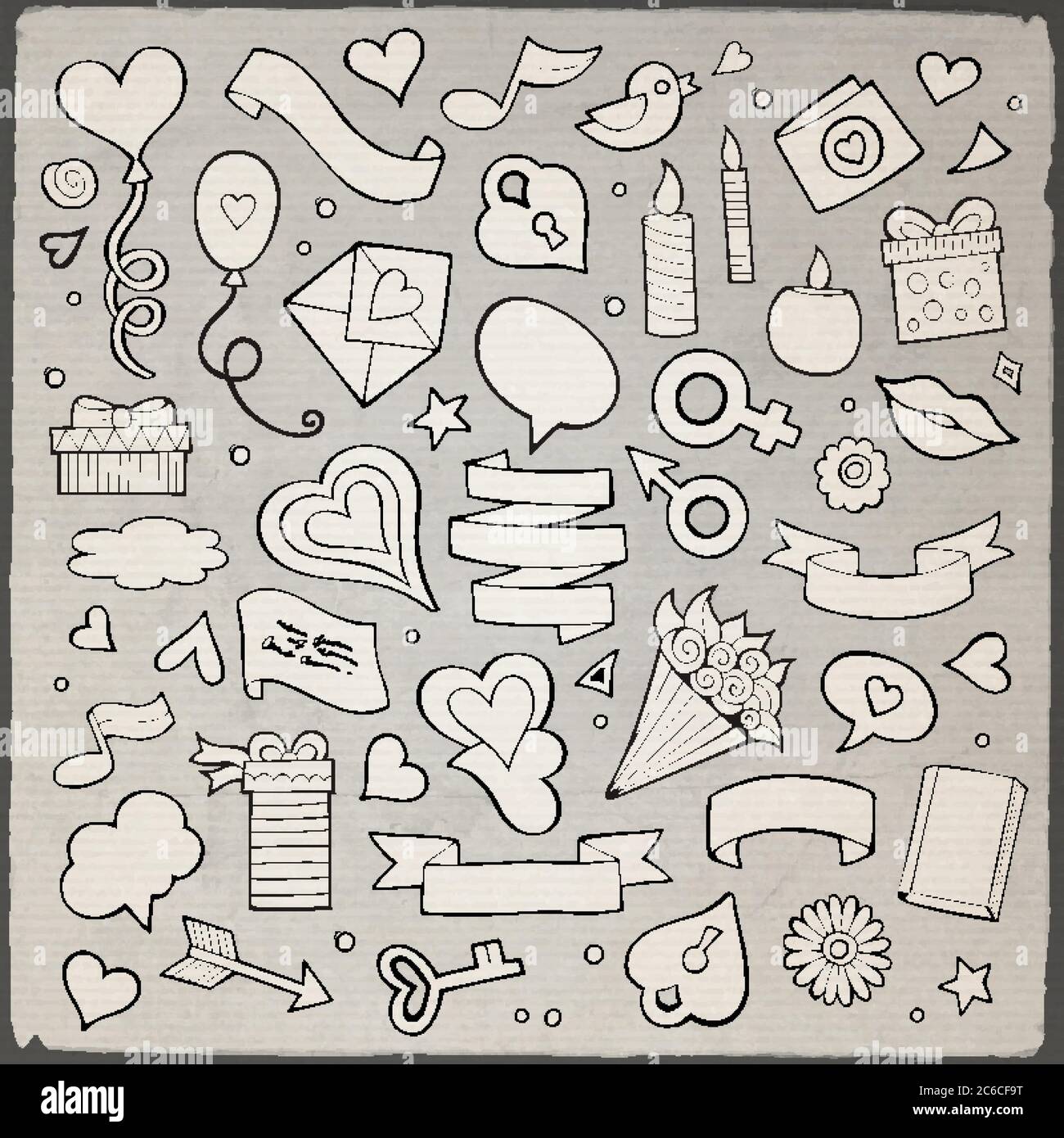 Set of love doodle icons vector Stock Vector Image & Art - Alamy
