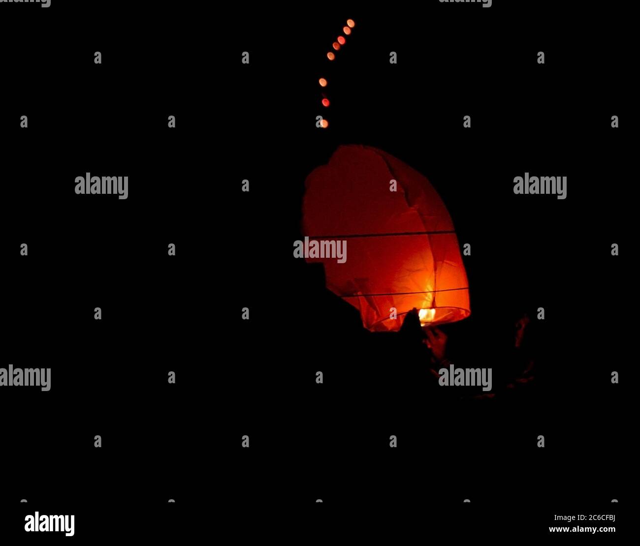 Hot air balloon (Fanush) during Diwali festival in India Stock Photo ...