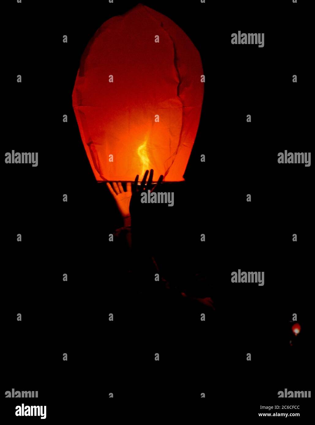 Hot air balloon (Fanush) during Diwali festival in India Stock Photo ...