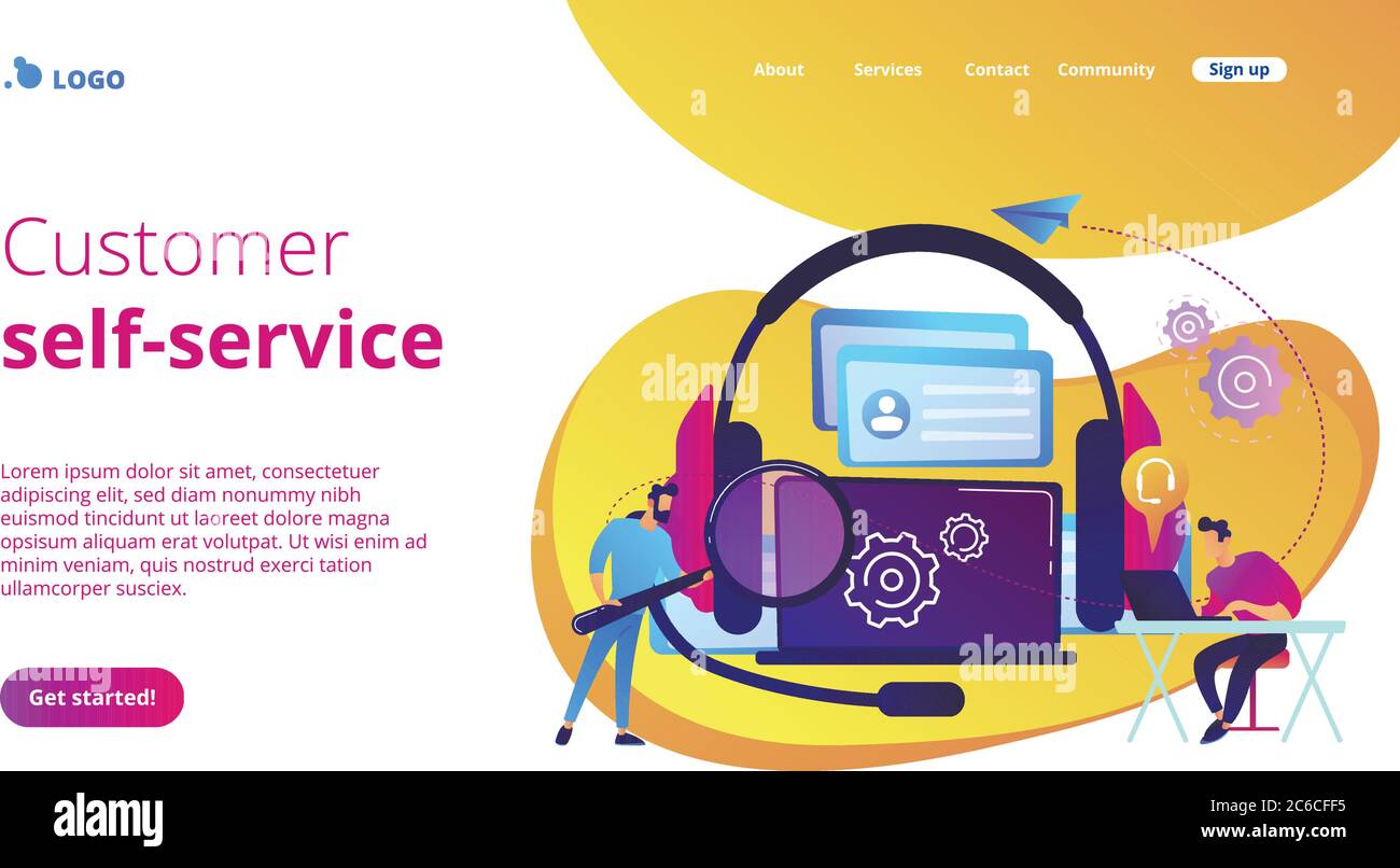 Customer self-service concept landing page Stock Vector Image & Art - Alamy