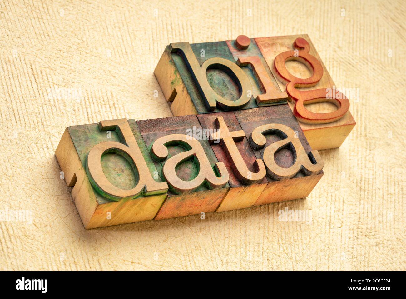 big data - word abstract in vintage letterpress wood type, business ...