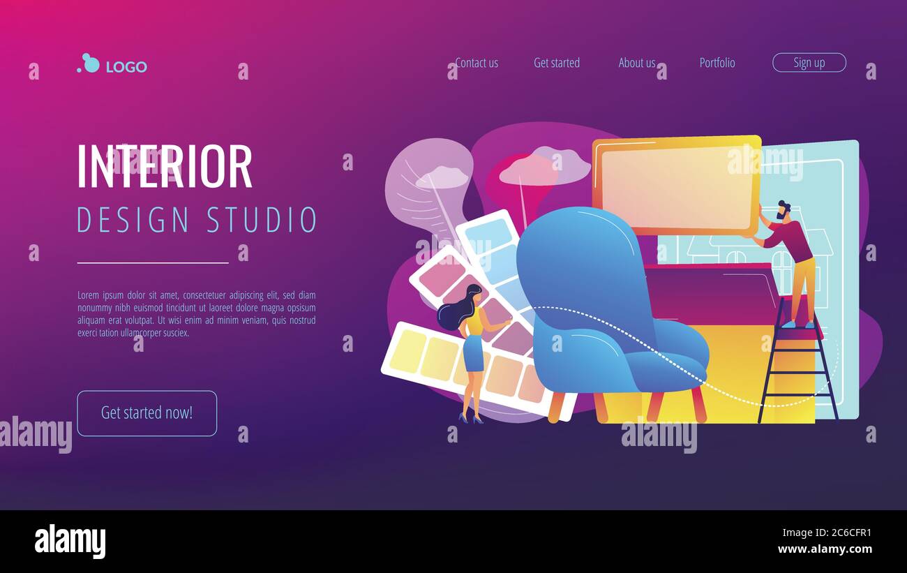 Neon interior design Stock Vector Images - Alamy