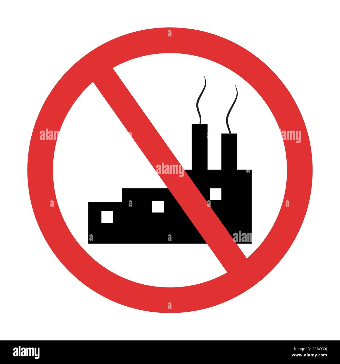 Factory forbidden symbol. No factory pollution symbol isolated Stock ...