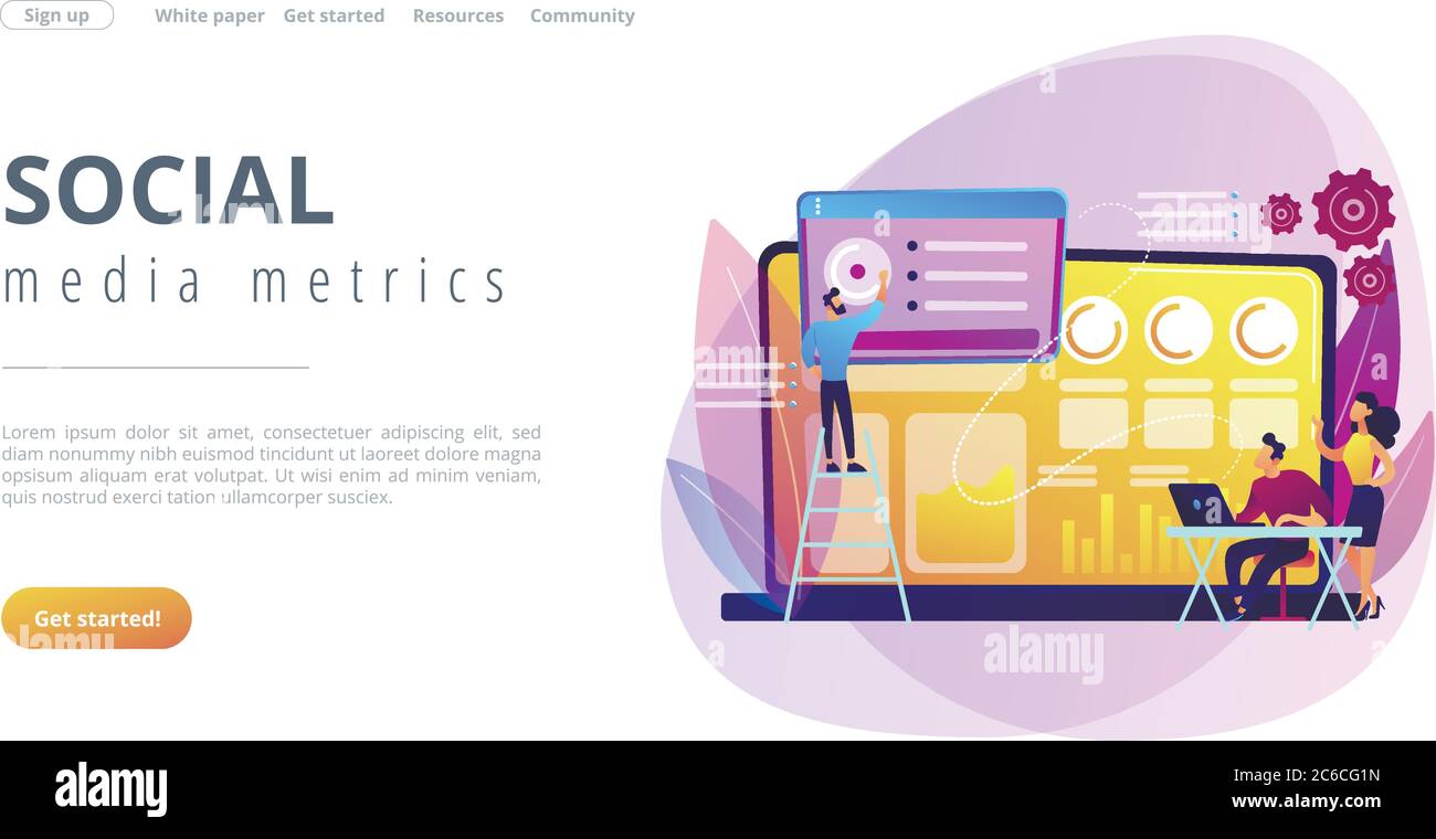 Social media dashboard concept landing page Stock Vector Image & Art ...