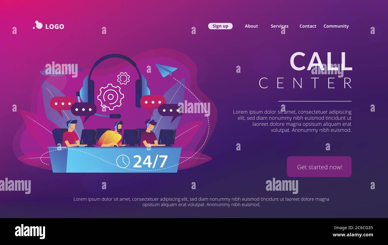 Call center concept landing page Stock Vector Image & Art - Alamy