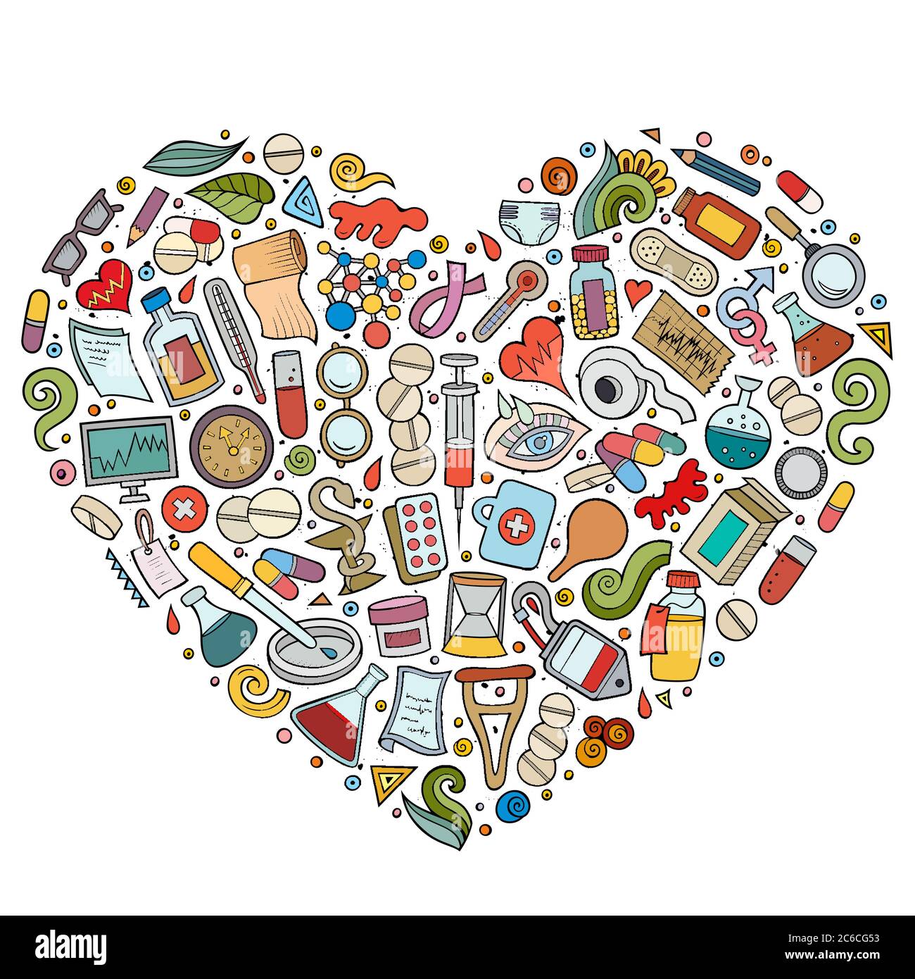 Vector set of Medical cartoon doodle objects Stock Vector Image & Art ...