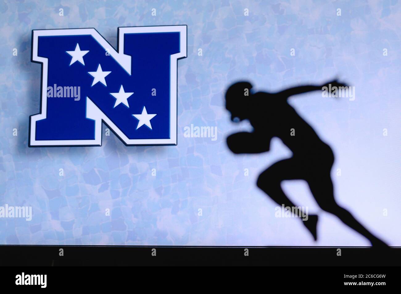 National Football Conference – NFC, . Silhouette of professional ...