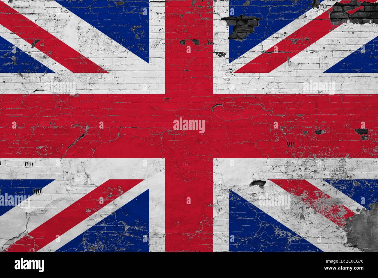 United Kingdom flag on grunge scratched concrete surface. National ...