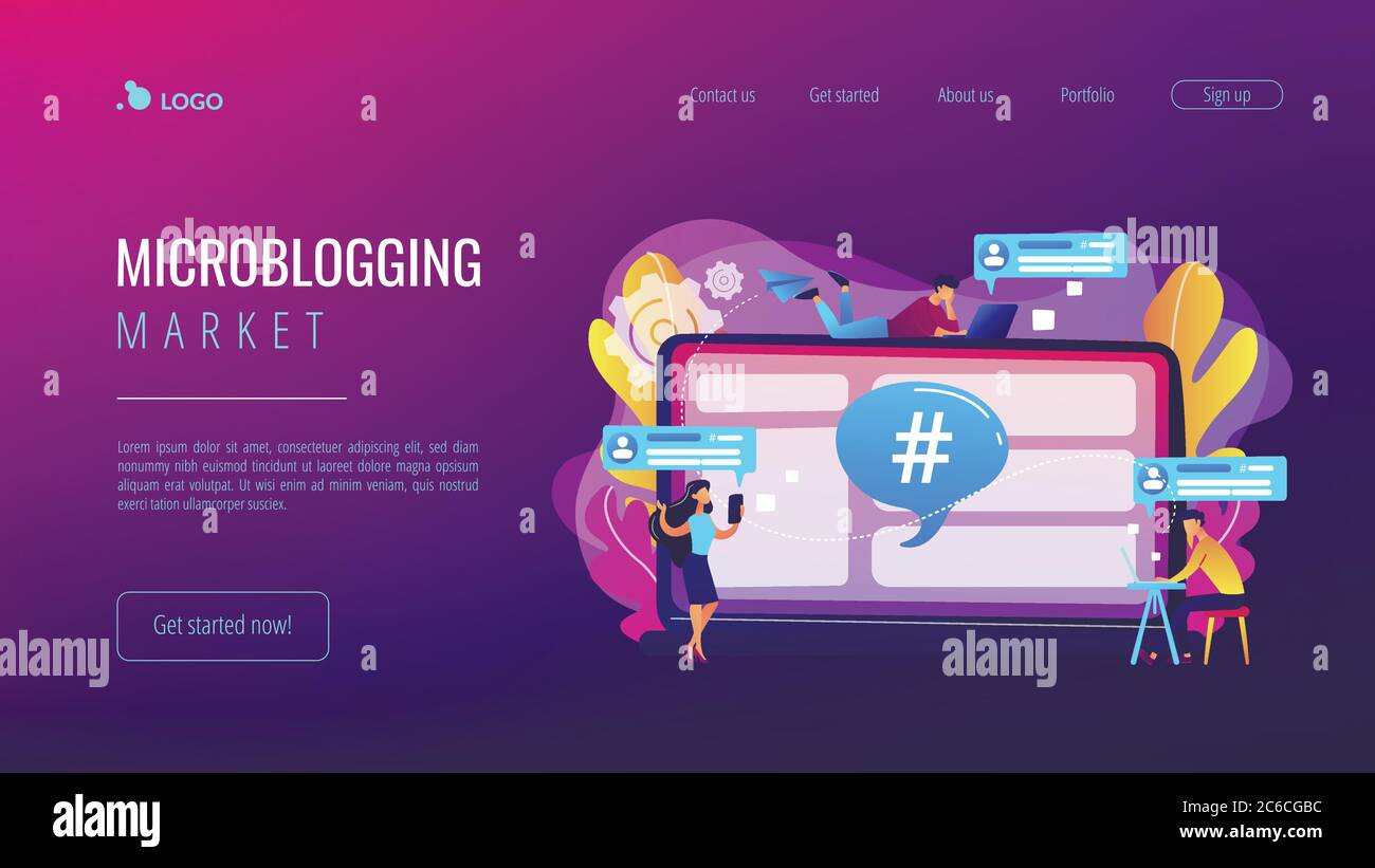 Microblog platform concept landing page Stock Vector Image & Art - Alamy